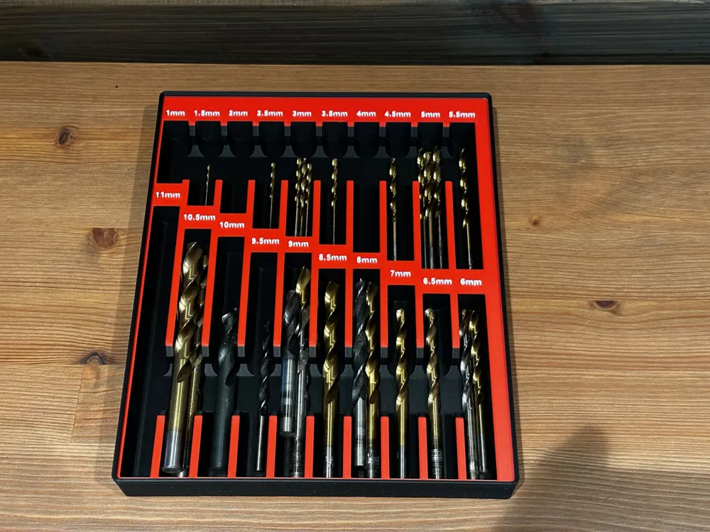 Gridfinity Drill bits organiser by JRDesign411 MakerWorld: Download ...