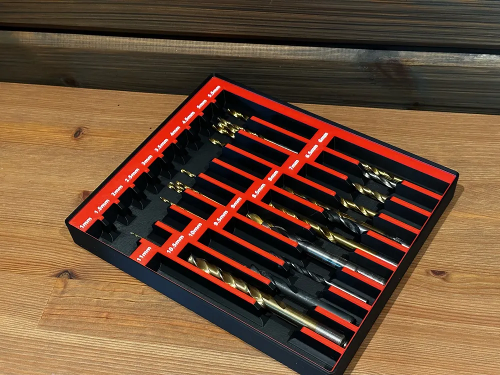 Gridfinity Drill bits organiser by JRDesign411 MakerWorld: Download ...