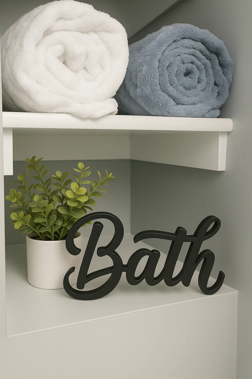 Bathroom Script "Bath" Word Sign by IdleMade MakerWorld: Download Free ...