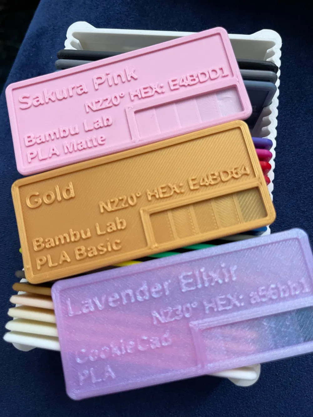 Filament Swatch Samples - With Hex Color Codes Remixed by John Hoke ...