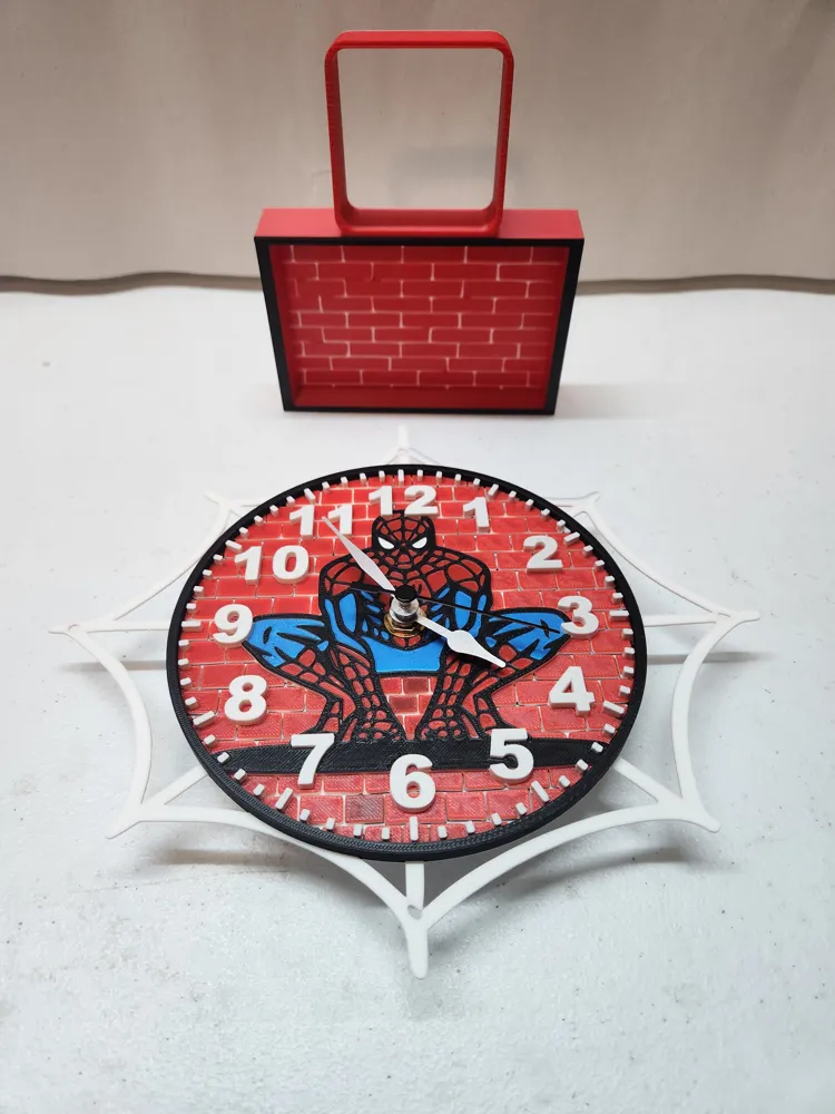 Spiderman Clock - Free 3D Print Model - MakerWorld