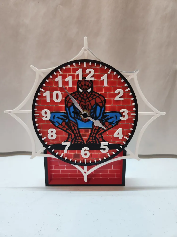 Spiderman Clock - Free 3D Print Model - MakerWorld