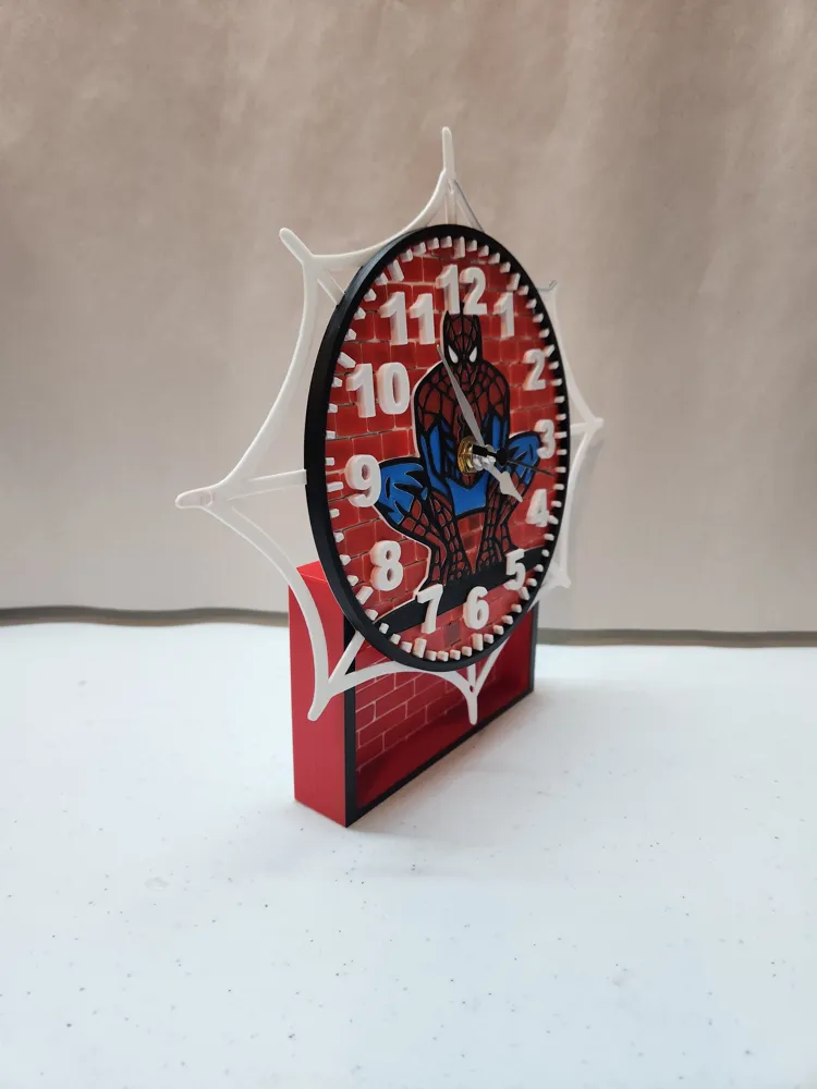 Spiderman Clock - Free 3D Print Model - MakerWorld