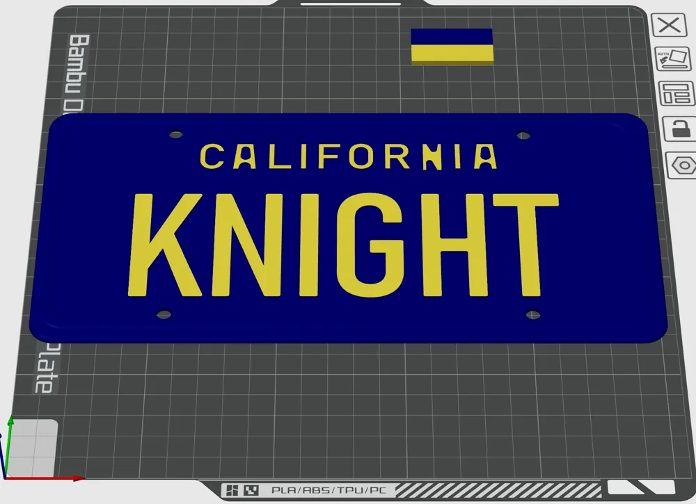 Knight Rider KITT Licence plate by noriwl - MakerWorld