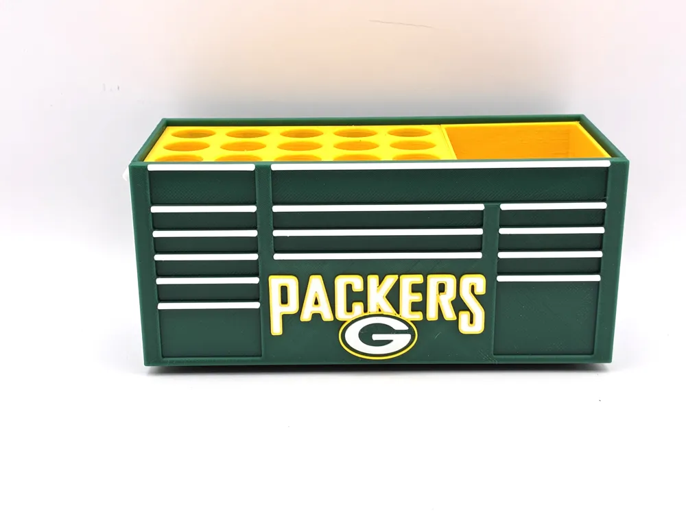 Green Bay Packers NFL toolbox desk pen holder by Mrtk1970 MakerWorld ...
