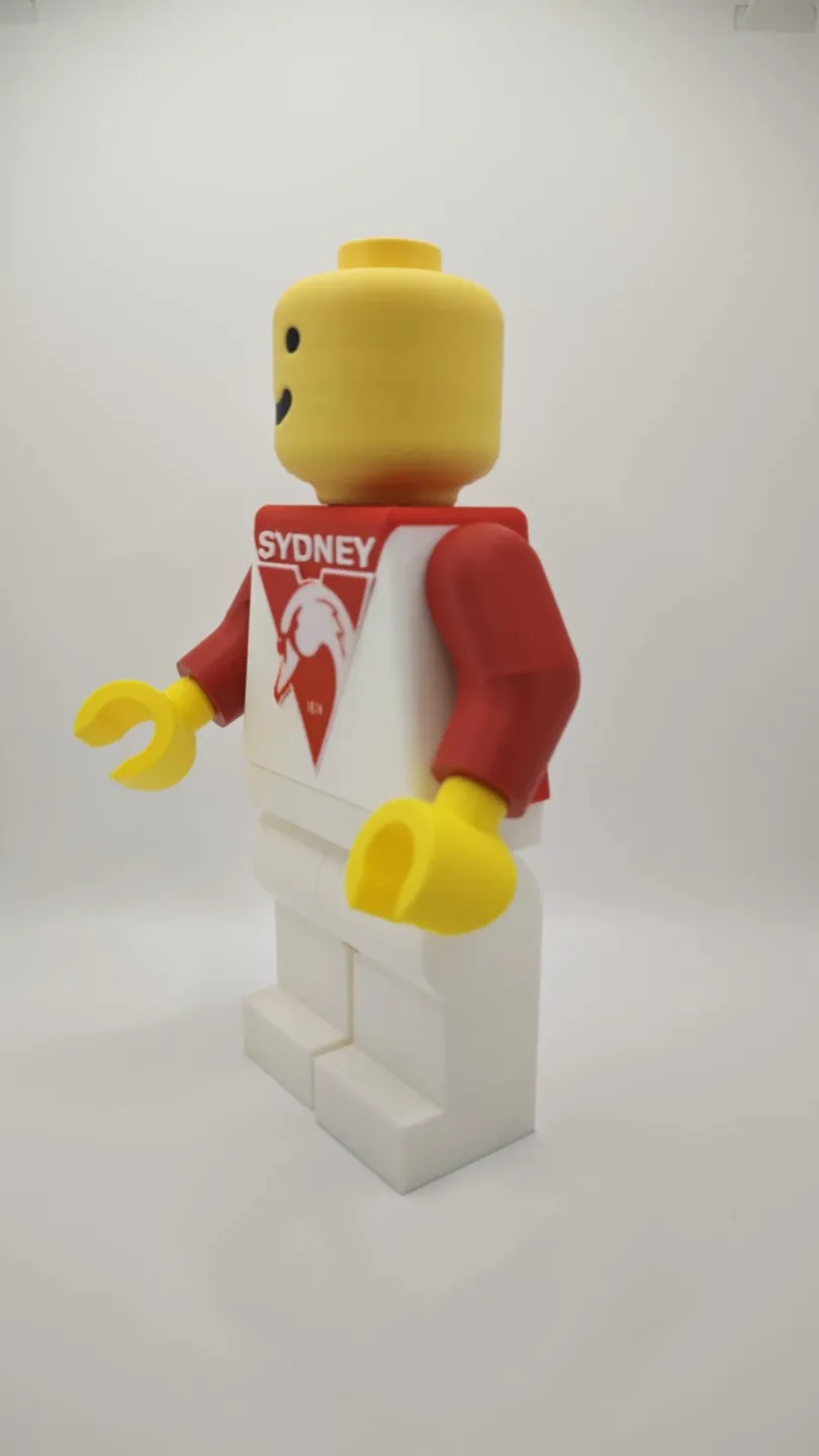 AFL Brick Man - Sydney Swans (500%) - Free 3D Print Model - MakerWorld