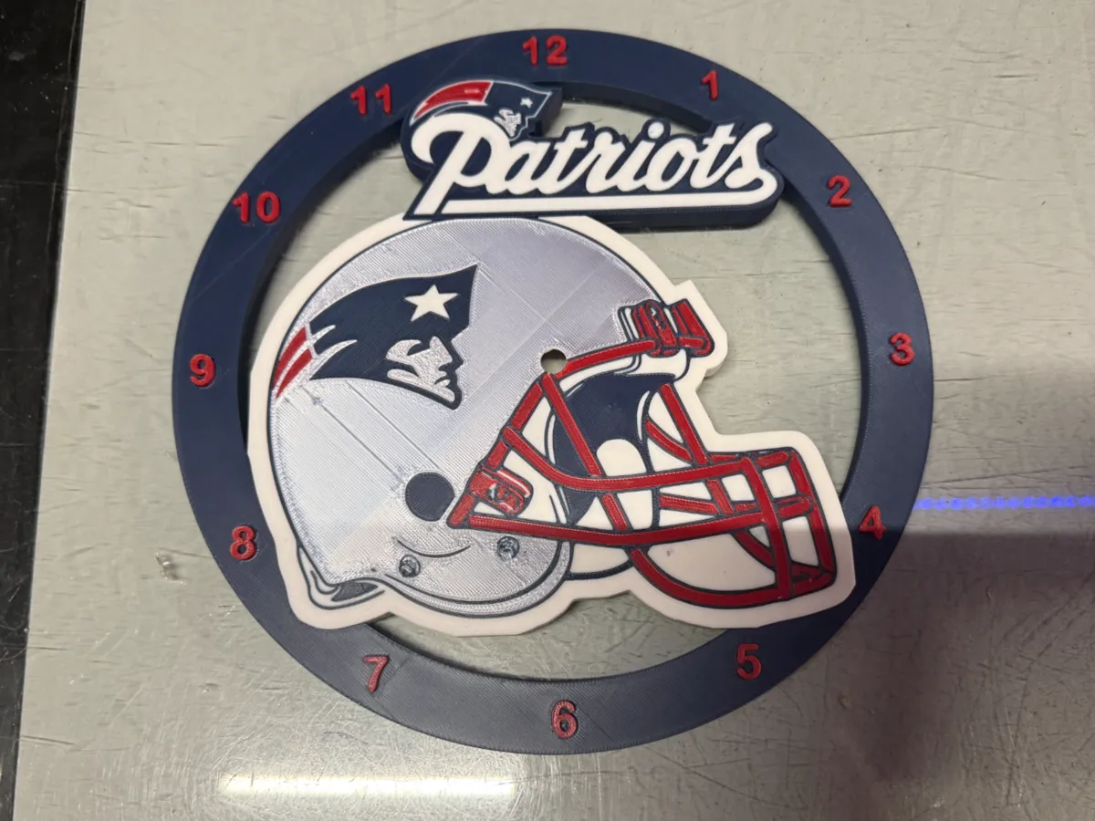 New England Patriots Helmet Clock - Free 3D Print Model - MakerWorld