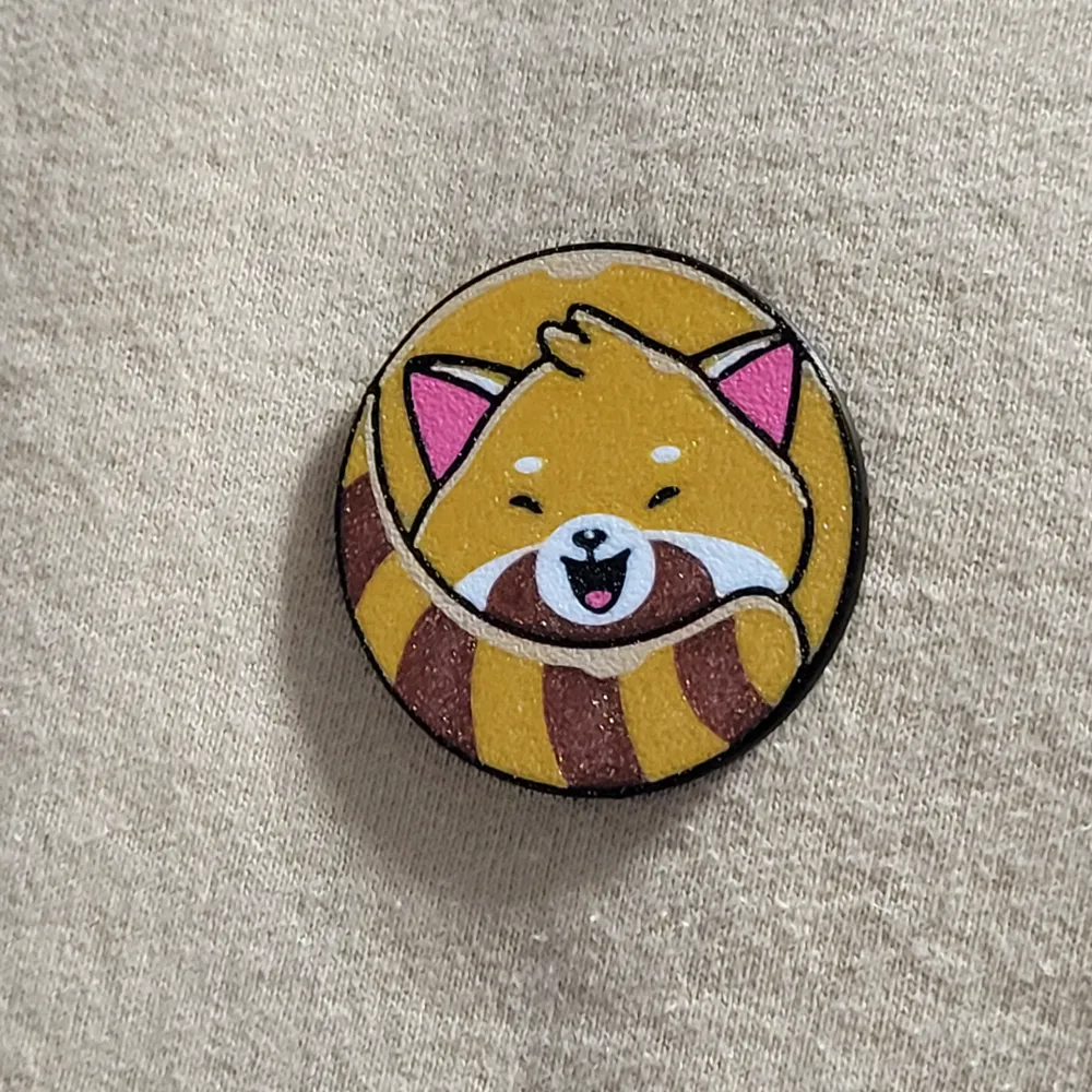 Red Panda Badge Button, Magnetic Pin by kabendesign - MakerWorld