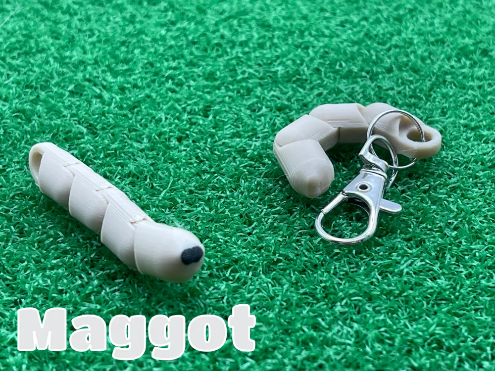 Maggot - Articulated Fidget Toy & Keychain by MalcTheOracle - MakerWorld