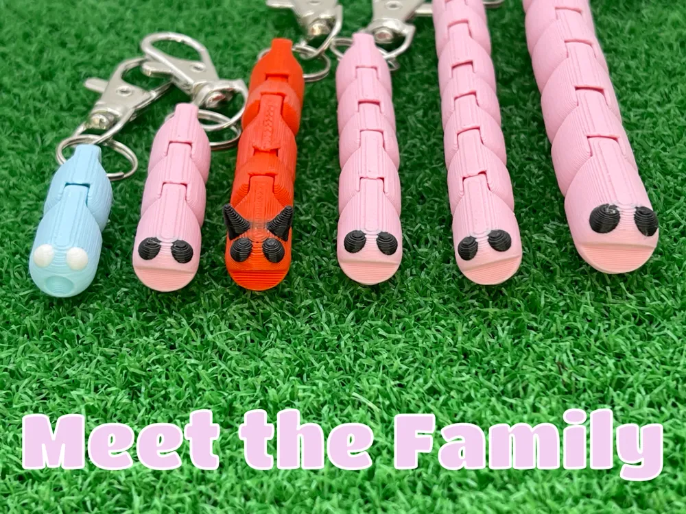 Maggot - Articulated Fidget Toy & Keychain by MalcTheOracle - MakerWorld