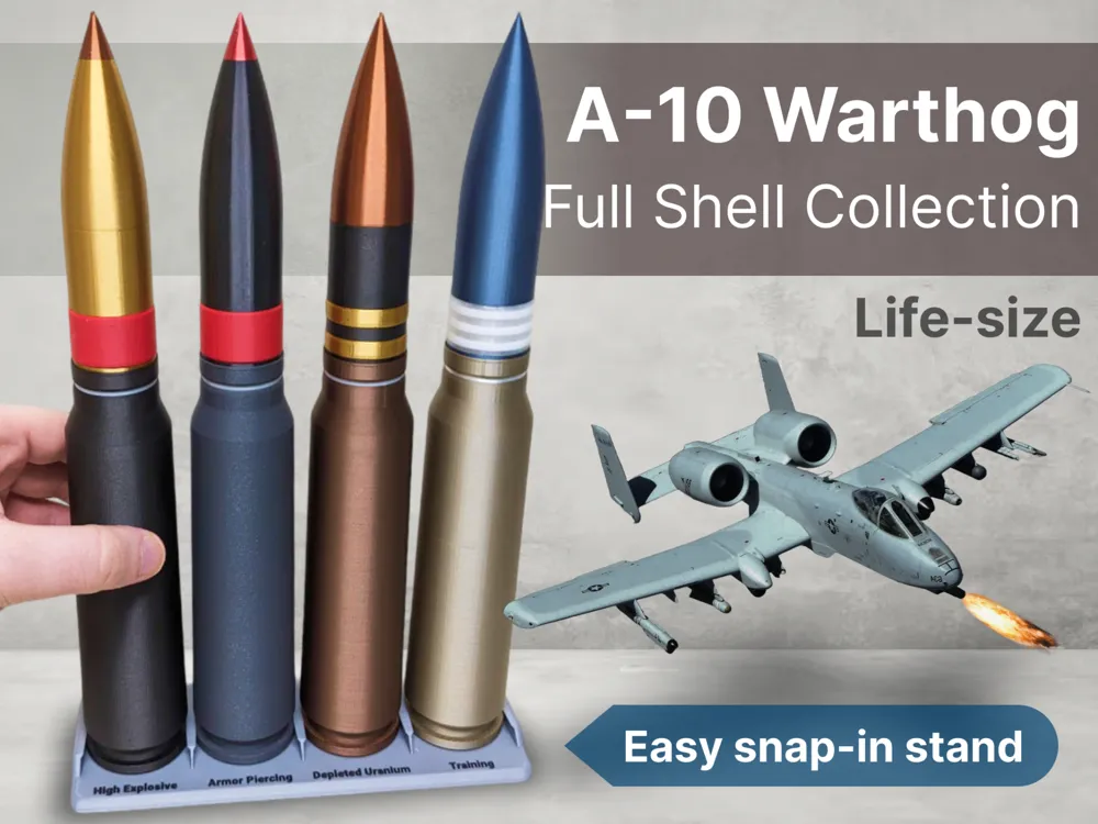 A-10 Warthog 30mm Collection | Easy Snap-in Stand by Rexi Labs - MakerWorld