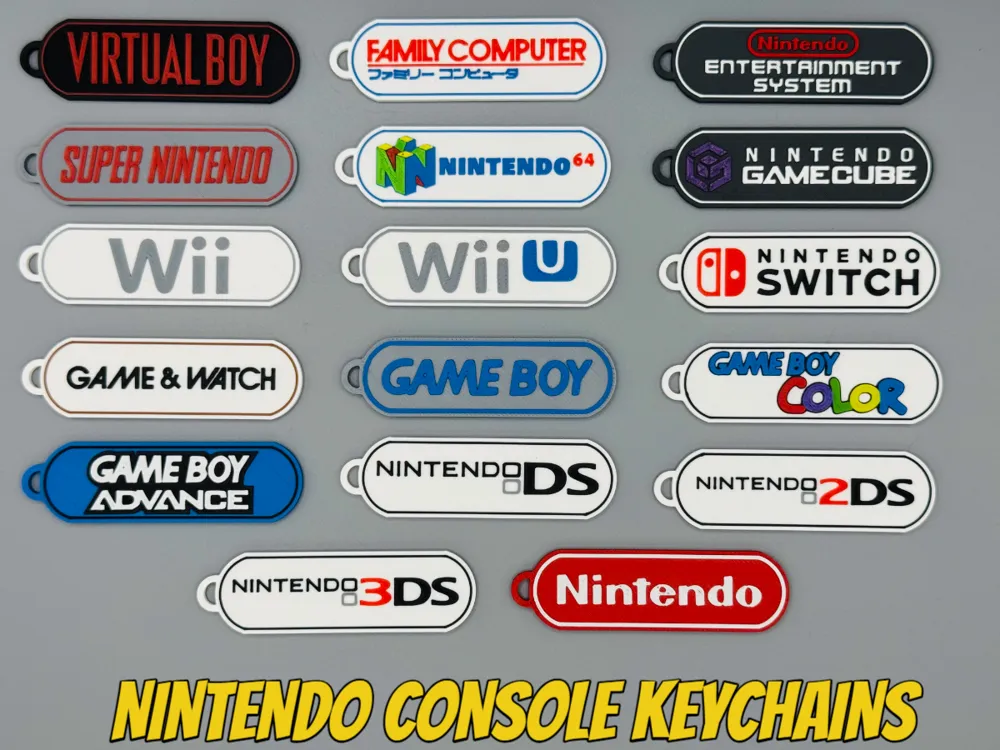 Nintendo Console Logos Keychains by RetroGameMaker MakerWorld: Download ...