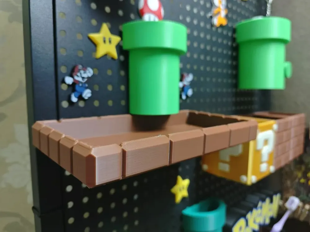 Pegboard Accessories Mario Brick Platform Shelf (Suitable for 16mm ...