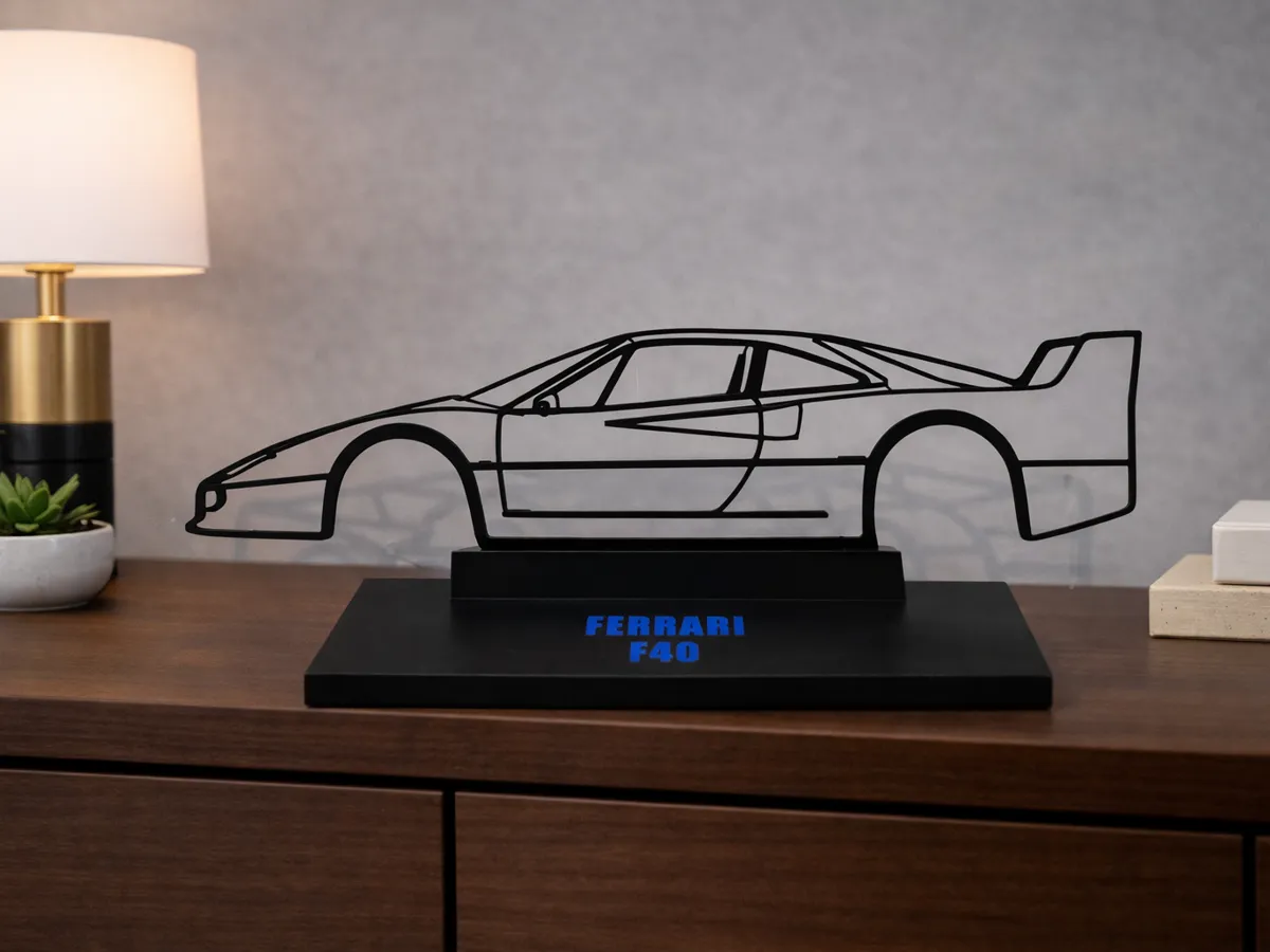 Silhouette Ferrari F40 - Free 3D Print Model - MakerWorld