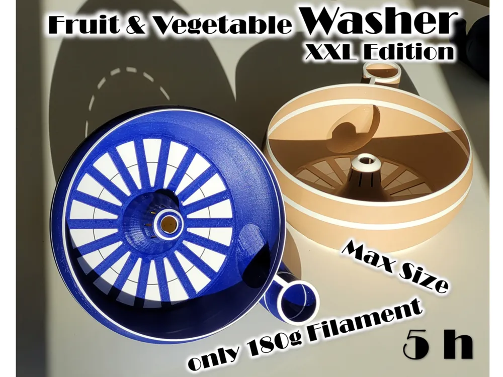 Fruit & Vegetable Washer (XXL Edition) - Free 3D Print Model - MakerWorld