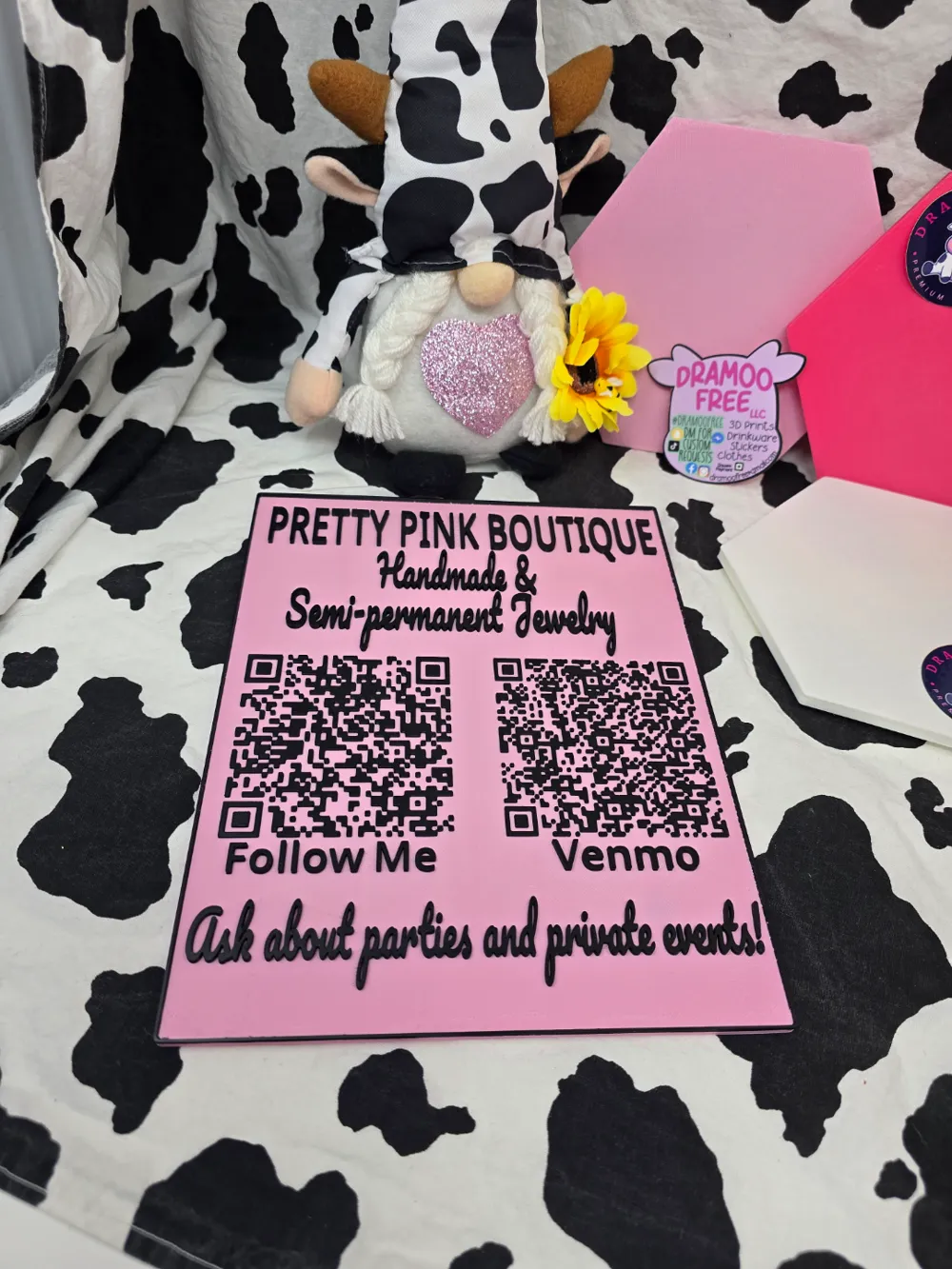 Custom QR Code Sign/Vendor Display/Table Display - MakerWorld 3D Model ...
