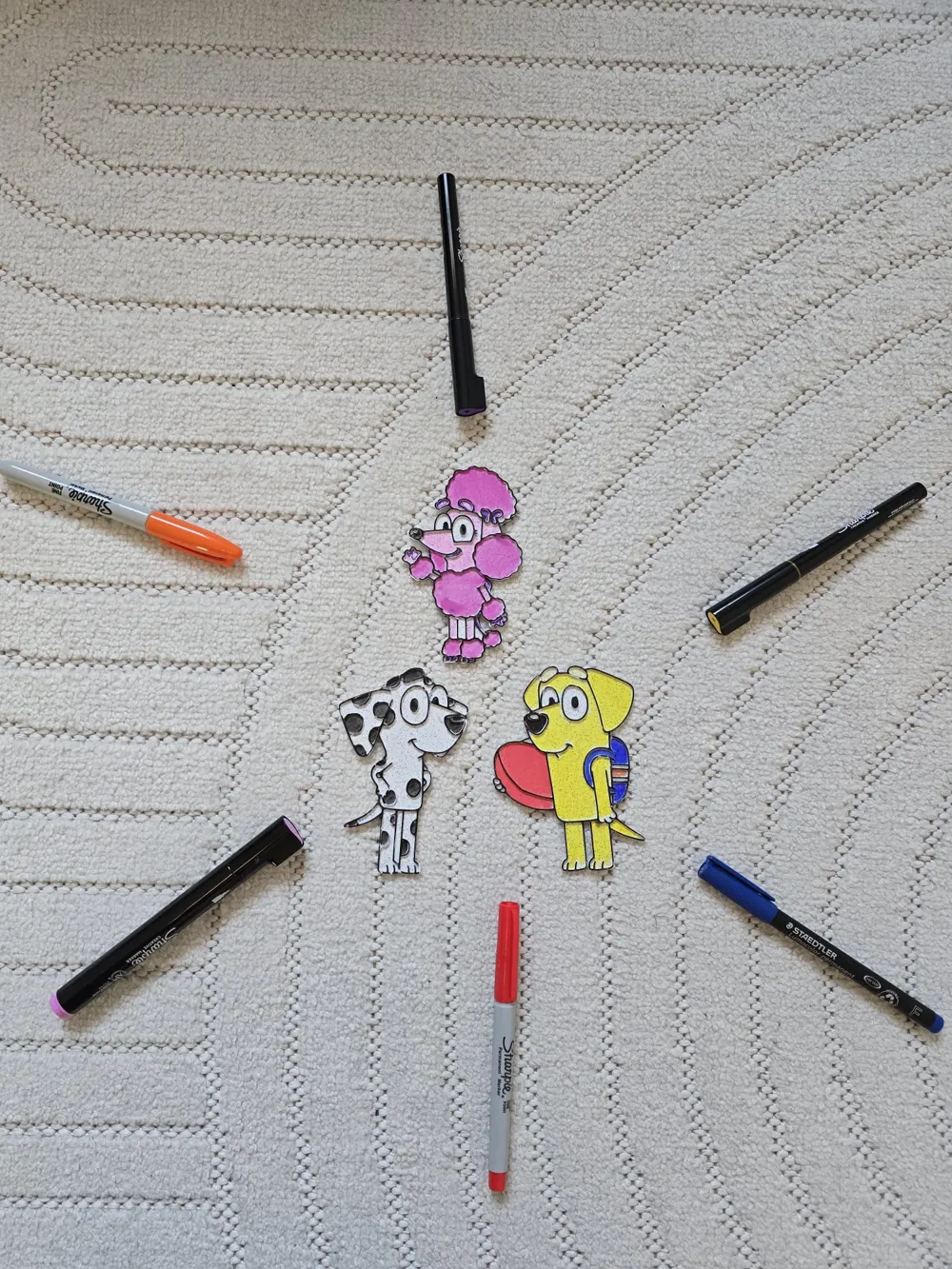 Bluey Chloe Coco Lucky Coloring Set Cute Painting by Merilno3D ...