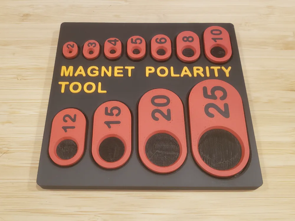 Magnet Polarity Tool & Tray - 2mm - 25mm - Free 3D Print Model - MakerWorld