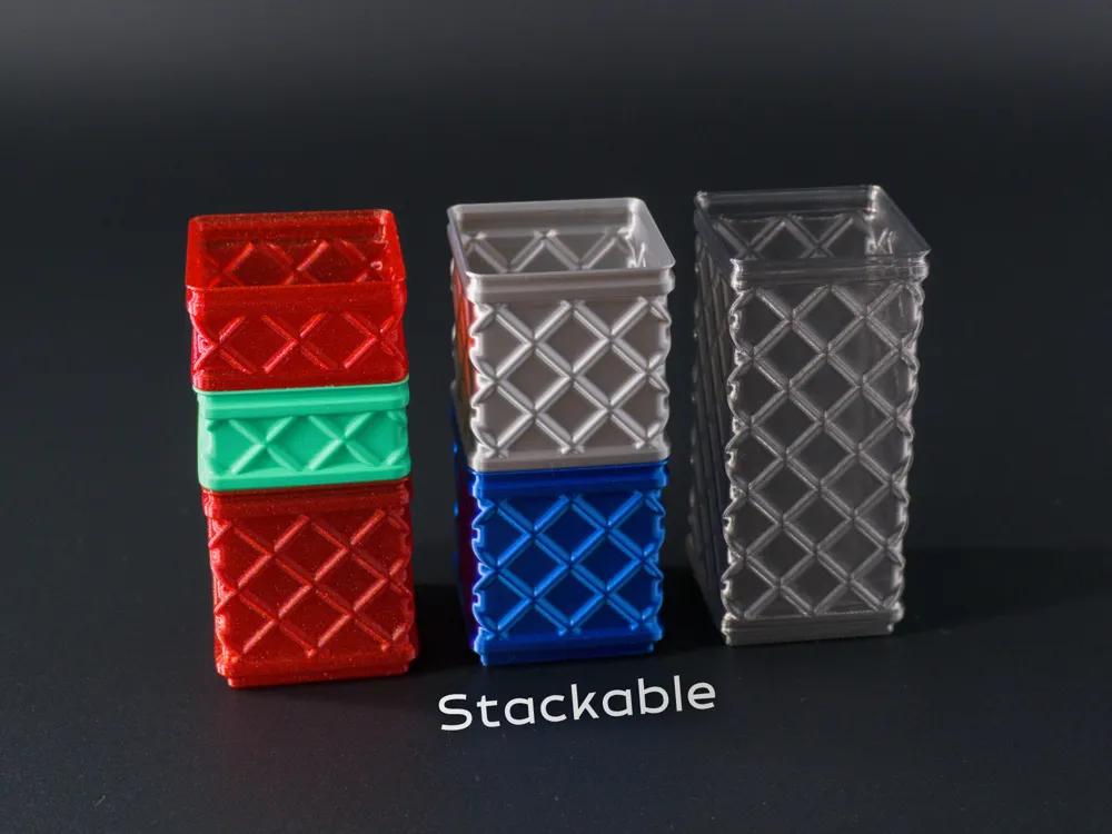 Gridfinity 1x1 Vase Mode Bins with Label Option - Free 3D Print Model ...
