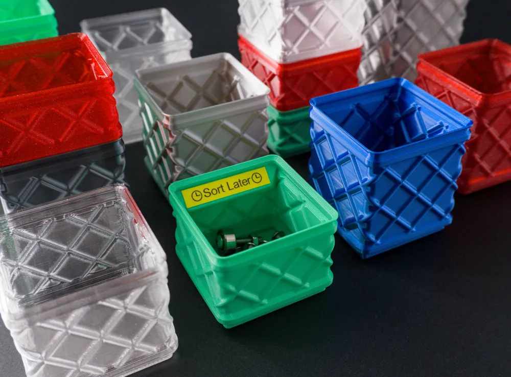 Gridfinity 1x1 Vase Mode Bins with Label Option by KYZ Design ...