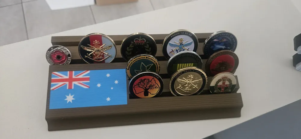 Australian Flag Challenge Coin Holder - Free 3D Print Model - MakerWorld