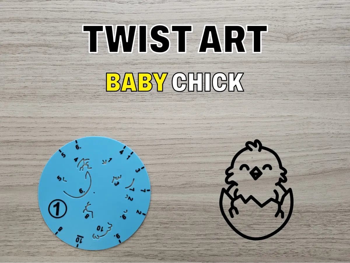 Twist Art 1 Chick - Rotary Drawing Stencil - Free 3D Print Model ...
