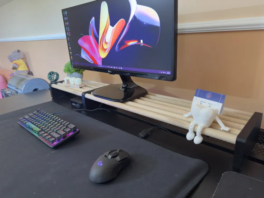 Wooden Dowels Desk Stand/Shelf - Free 3D Print Model - MakerWorld