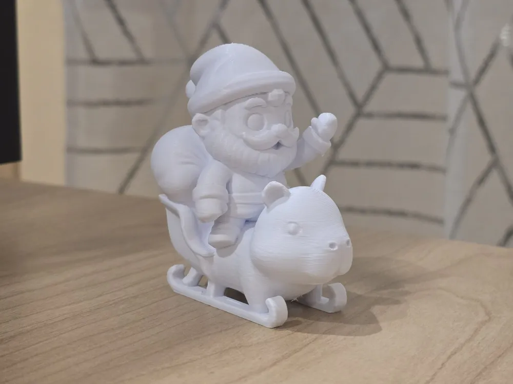 Chibi Santa Claus on Capybara Sleigh by 3dStain MakerWorld: Download ...