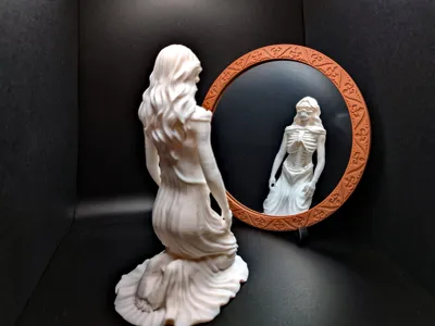 Skeleton Woman Mirror Illusion - Free 3D Print Model - MakerWorld