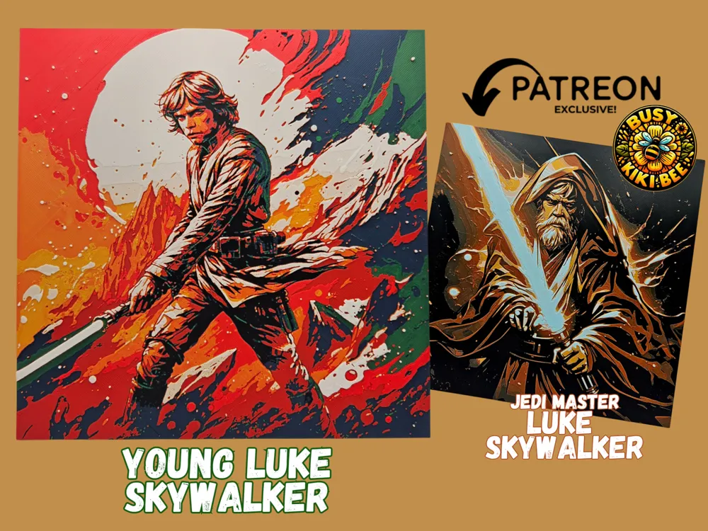 Luke Skywalker (Star Wars hueforge) by BusyKikiBee MakerWorld: Download Free 3D Models