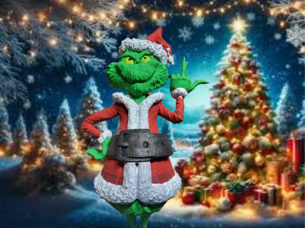 Grinch Flipping The Bird by Kuzies423 - MakerWorld