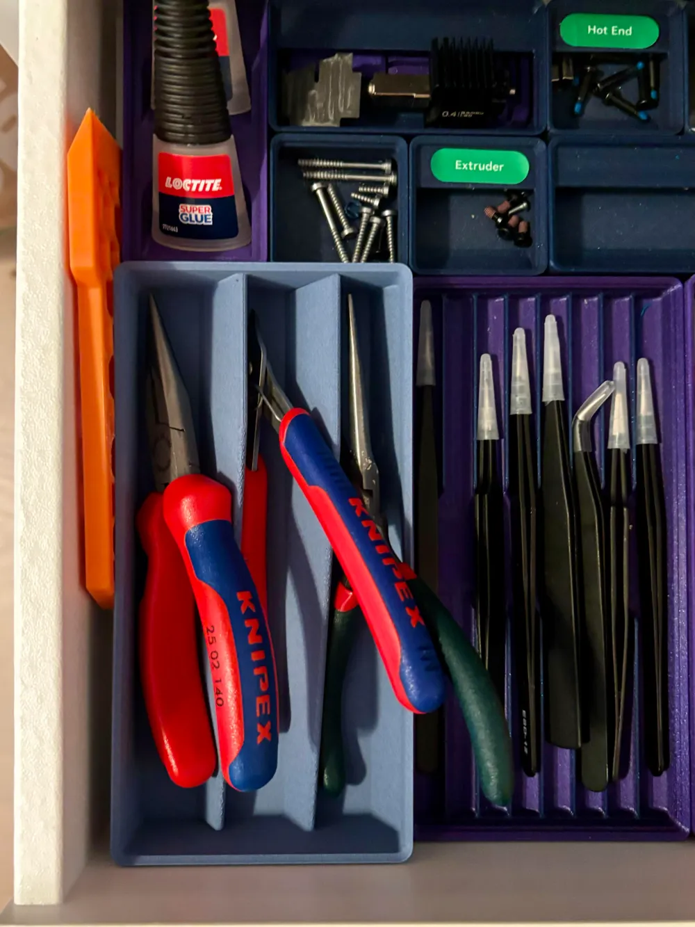 Gridfinity 3 plier diagonal storage for drawers by skrivkunnig - MakerWorld