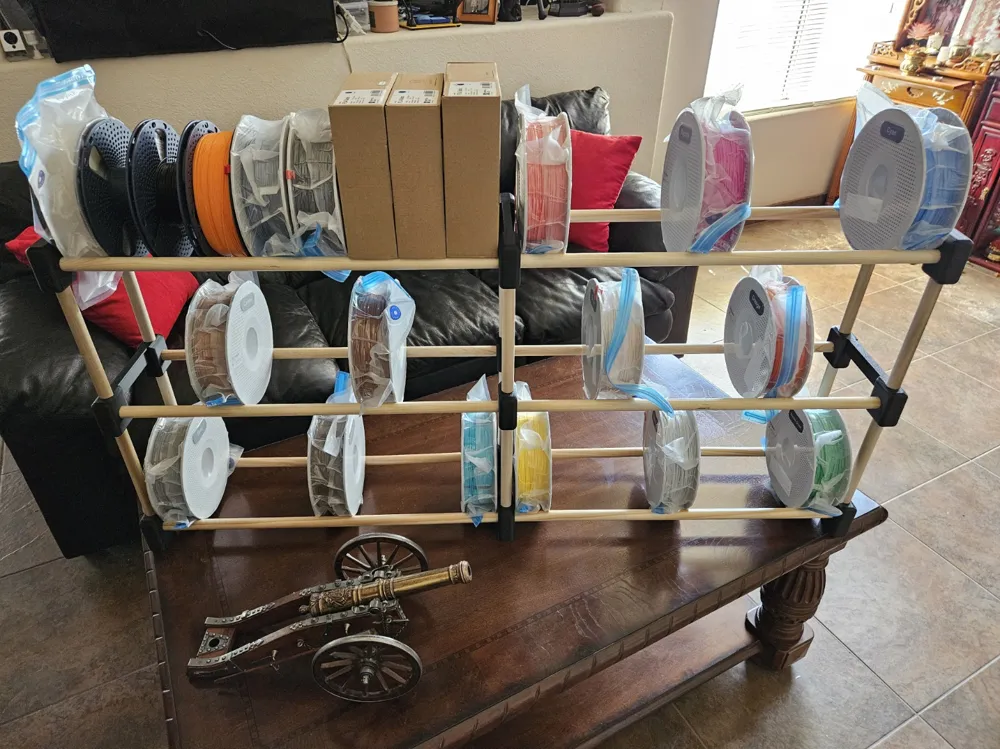 Modular Filament Rack - Round by Derek MakerWorld: Download Free 3D Models