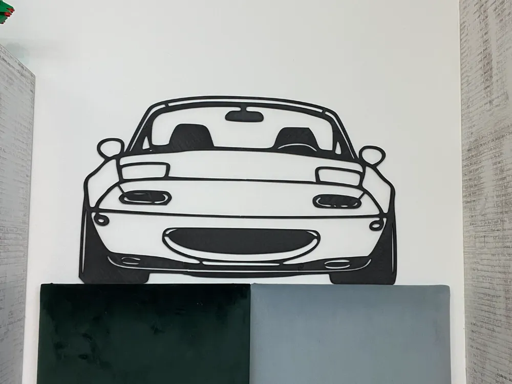 Mazda MX-5 Miata 2D Line-art wall decoration - Free 3D Print Model ...