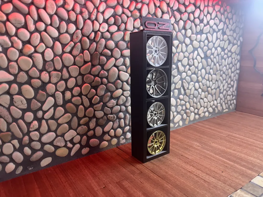 miniature rim display bookshelf 1:18 diorama by pierblebee - MakerWorld