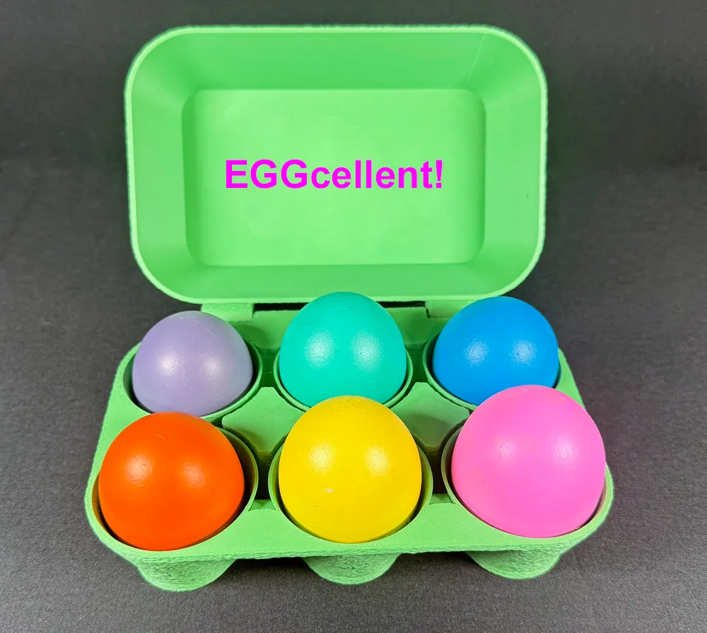 Egg Carton and Lid, Full-size eggs by Fossyl_Ized - MakerWorld
