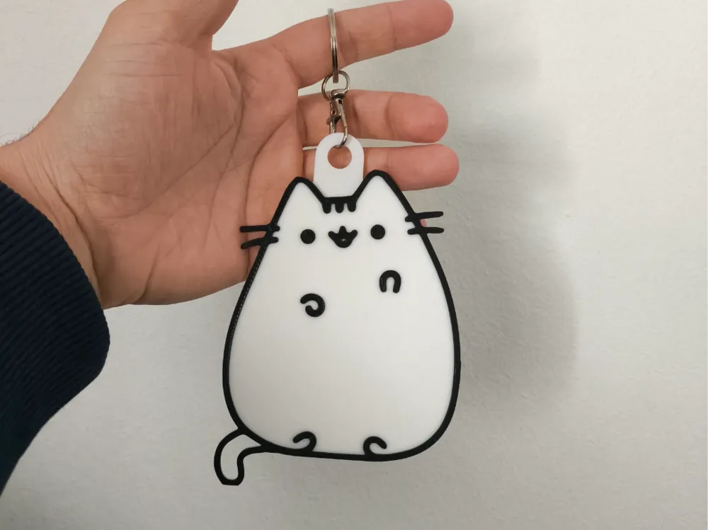 Keychain Pusheen meme cartoon by AlemDeIdeias3D - MakerWorld