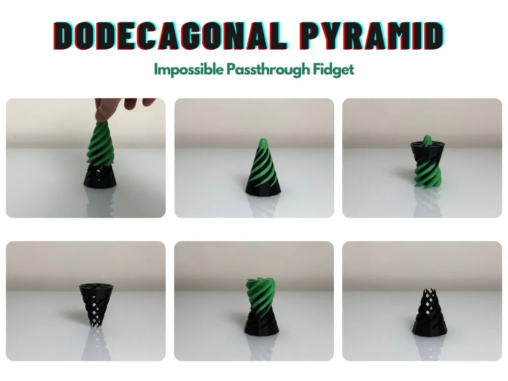 Dodecagonal Pyramid Spiral Illusion Fidget Toy by Neil - MakerWorld