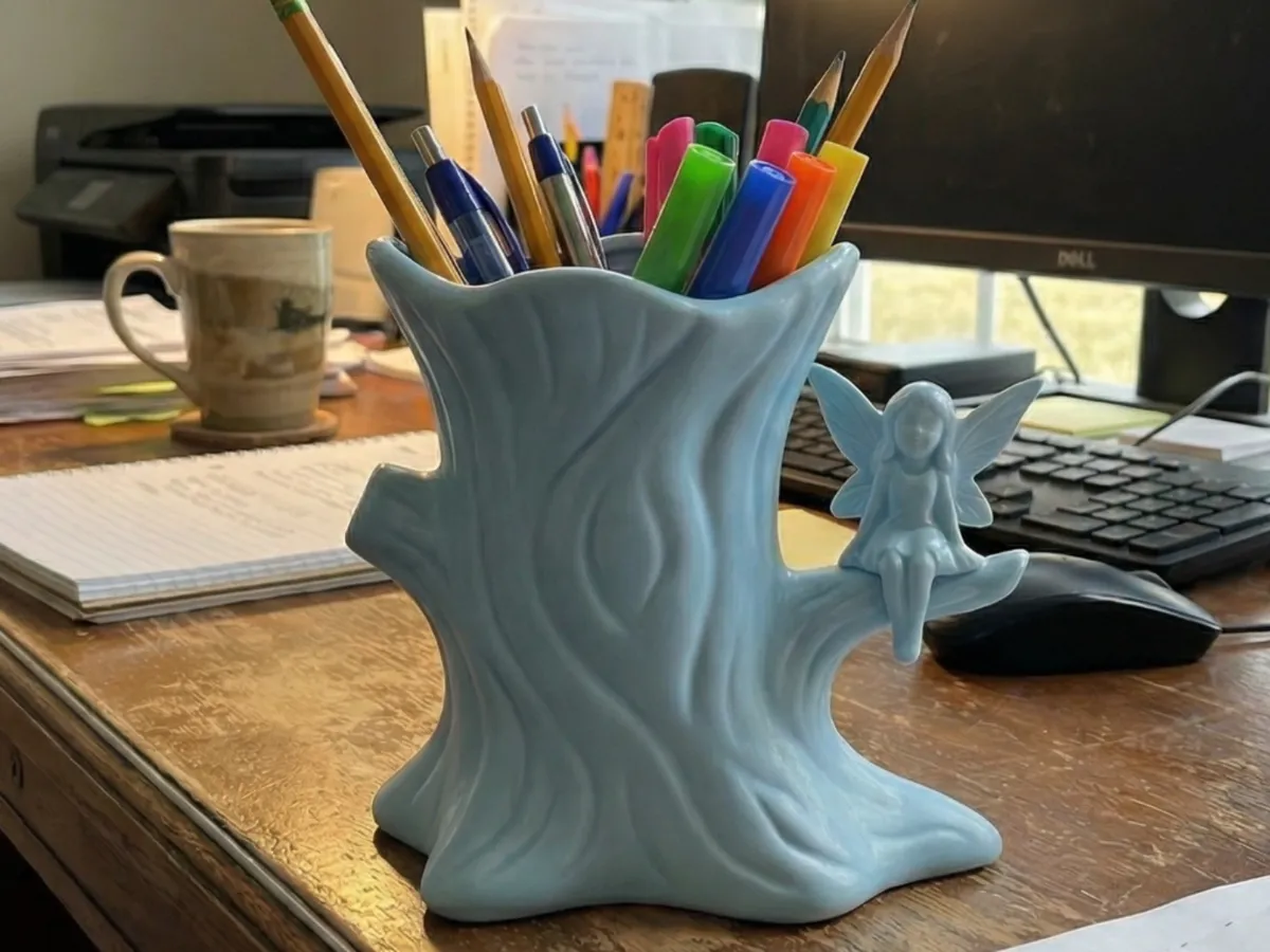 Fairy Tree Stump Pen Holder Desk Organizer - Free 3D Print Model ...