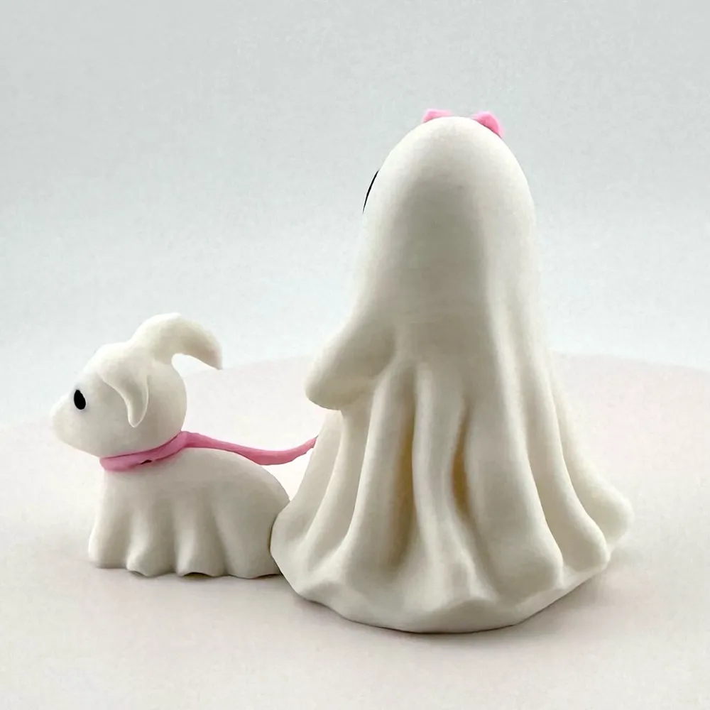 Girl Ghost Walking Dog with Bow Remixed by myke_young MakerWorld ...