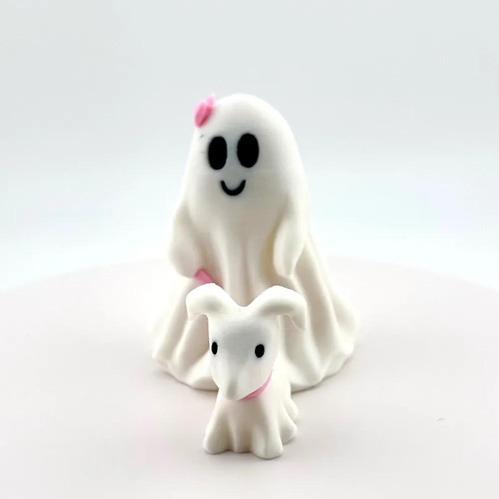 Girl Ghost Walking Dog with Bow Remixed by myke_young MakerWorld ...