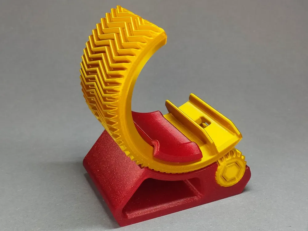 Geared Phone stand with charging hole - Free 3D Print Model - MakerWorld