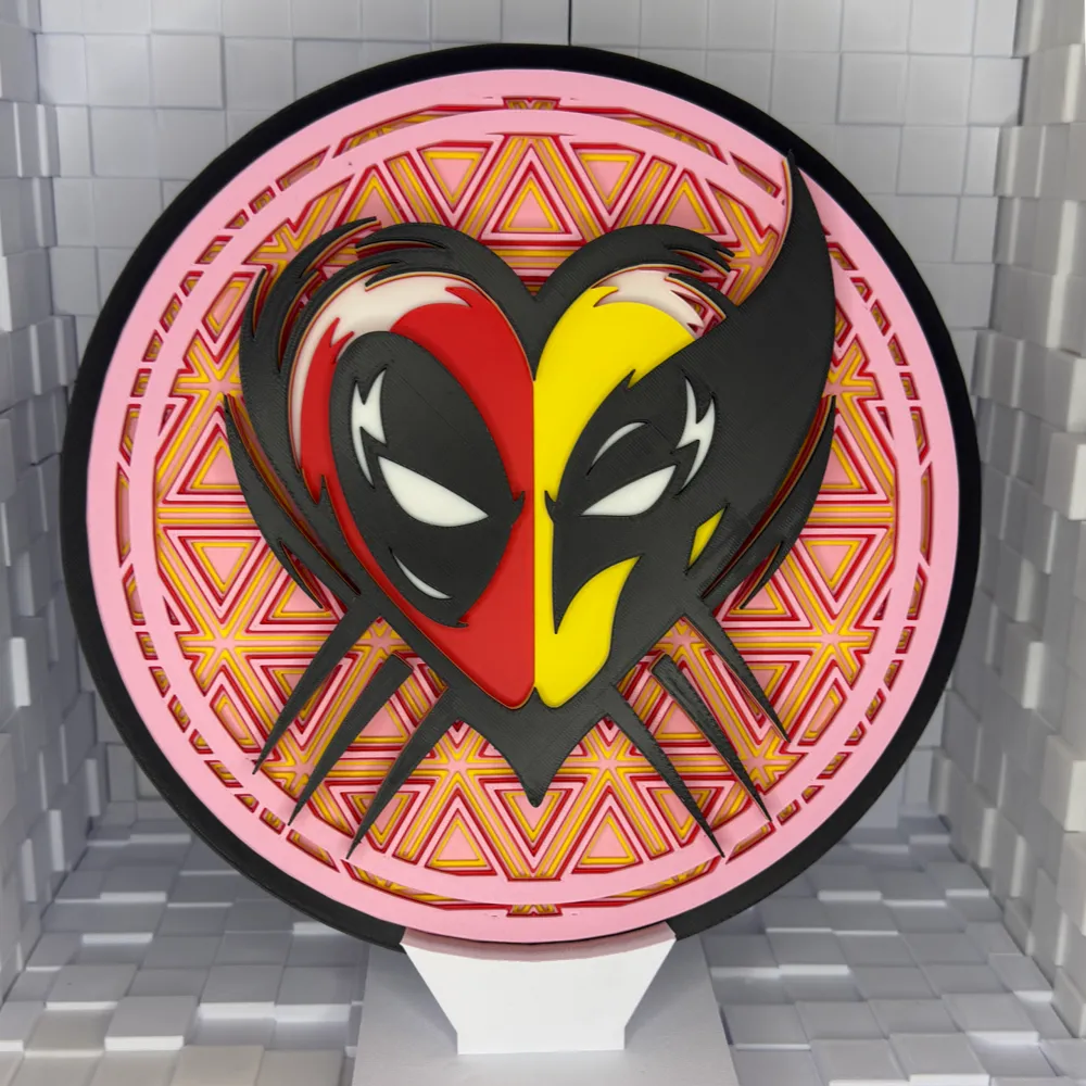 Deadpool & Wolverine Heart Mosaic (5 Colours) by Luke's 3D Prints ...
