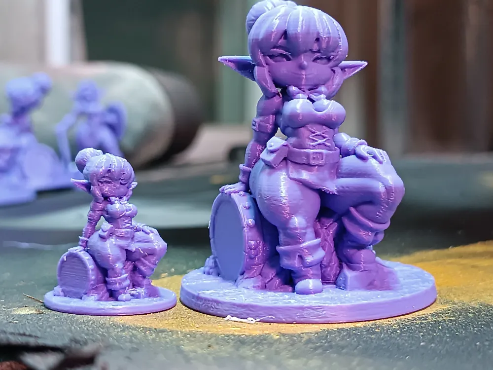 Supportless Goblin pin-up! Barrel girl by Supportless-mini MakerWorld ...