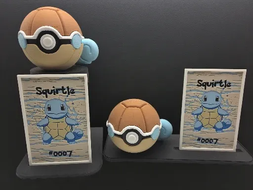 Squirtle Pokeball Display Card - Free 3D Print Model - MakerWorld