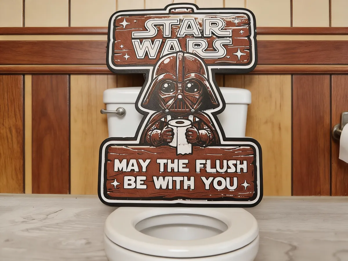 Señal de Baño de Star Wars - Que el Retrete te Acompañe - Modelo de ...