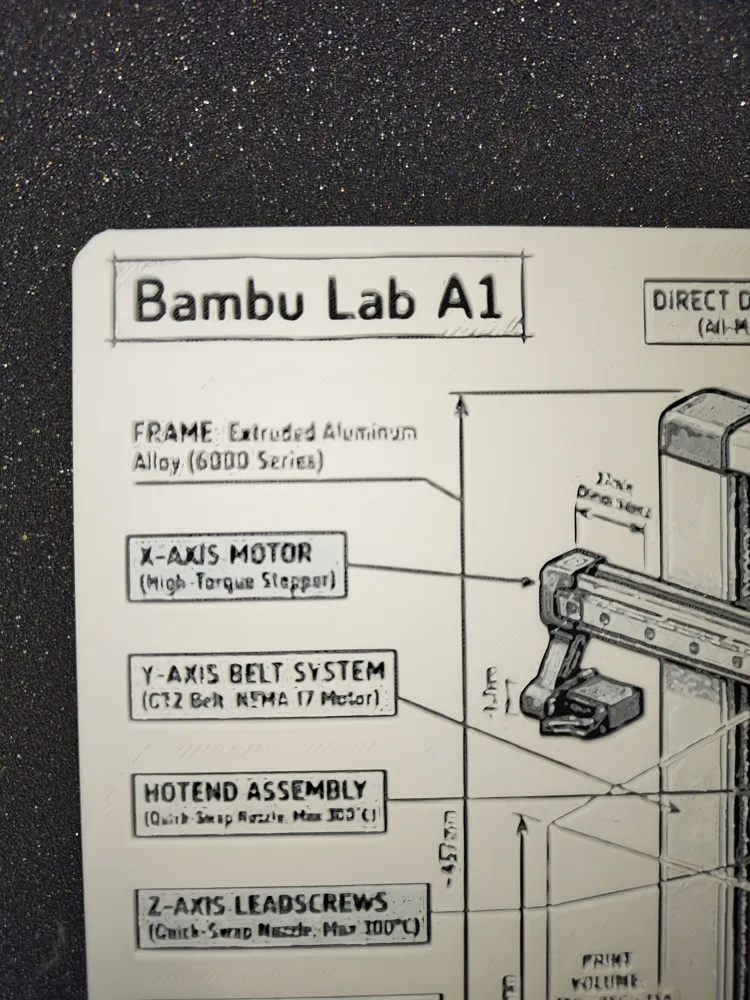 Bambu Lab A1 Technical Blueprint & Wall Art - Free 3D Print Model ...