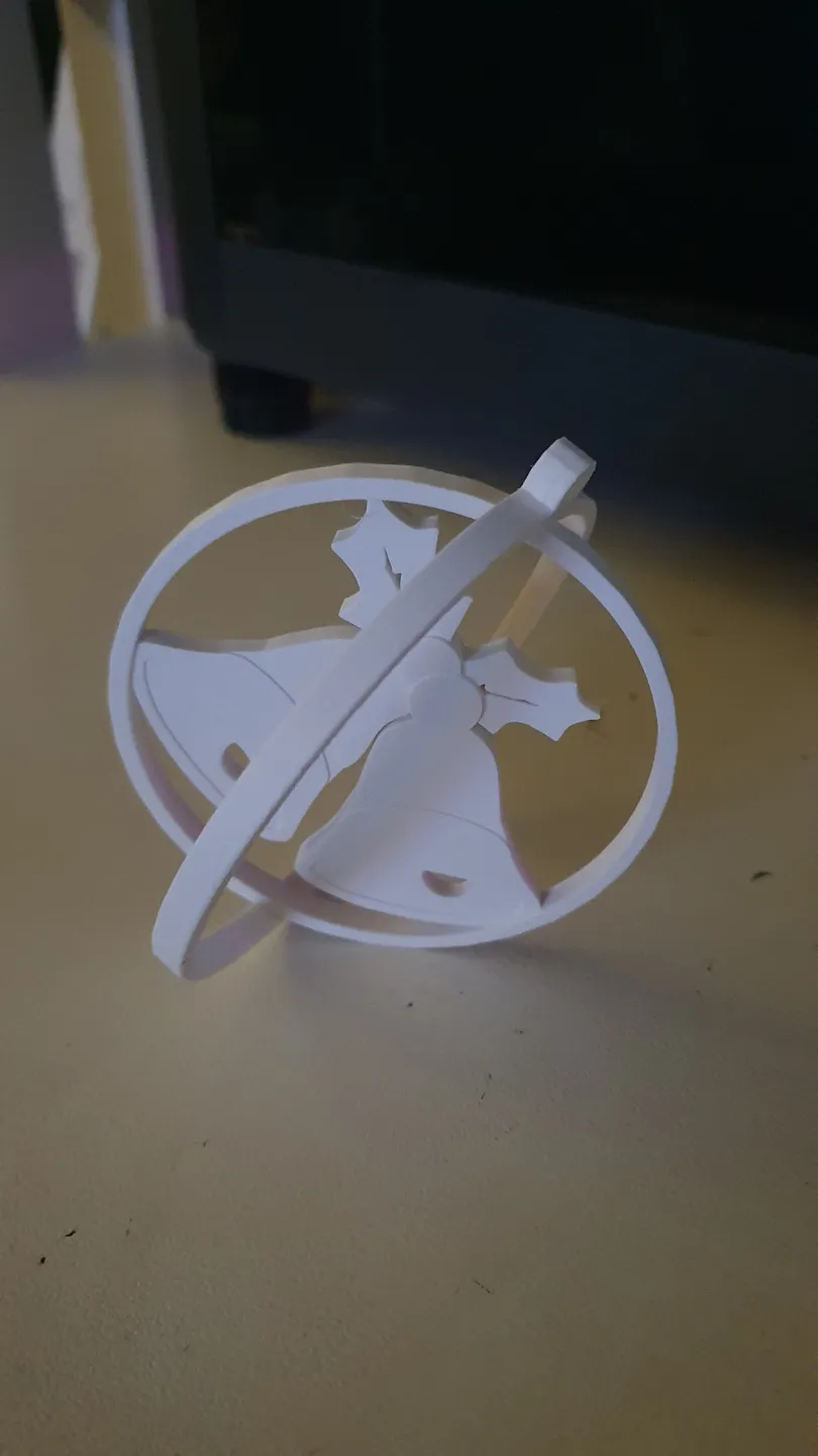 Christmas Jingle Bells Spinning Gyro Ornament by kuuji :) - MakerWorld