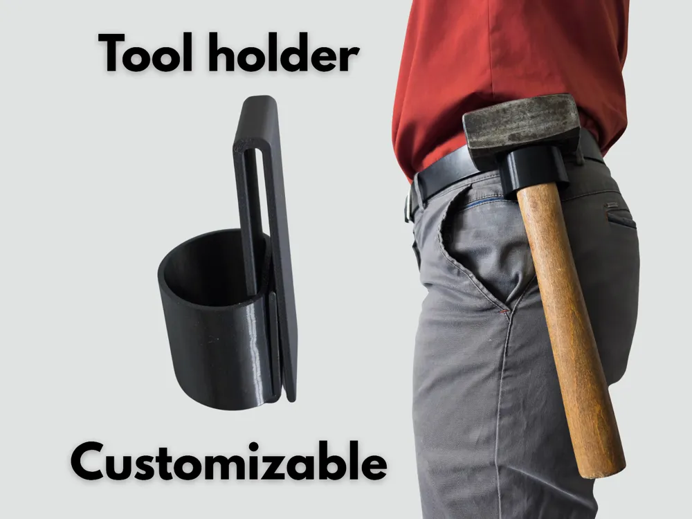 Customizable belt-mounted tool holder (PLA + TPU) by Łukasz Orłowski ...