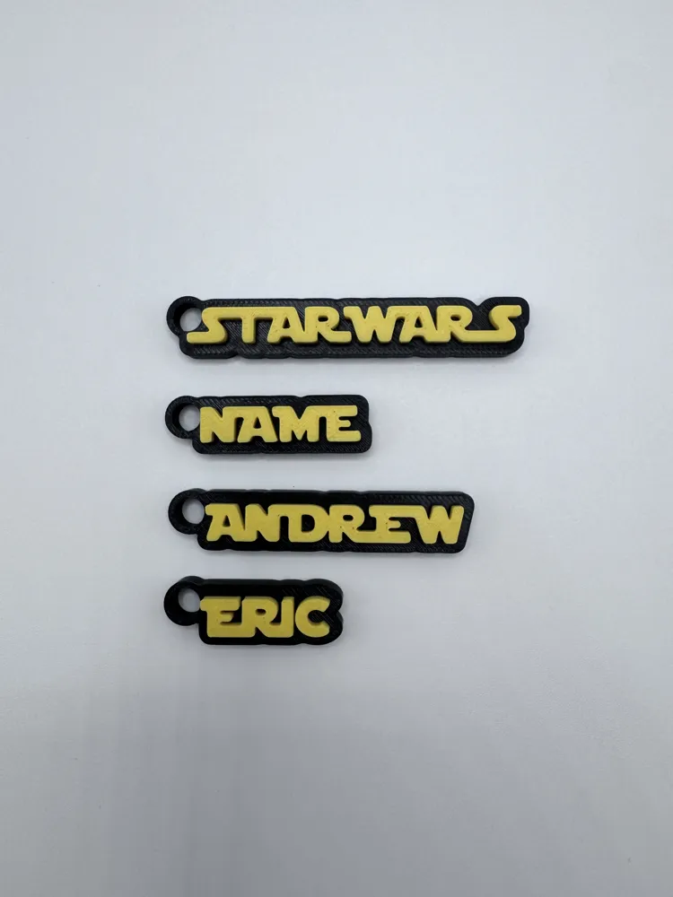 Star Wars Font Fully Customizable Name Keychain - Free 3D Print Model ...